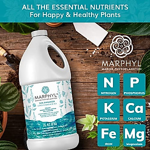 MARPHYL Organic Liquid Fertilizer - Liquid Plant Food - All-Purpose, Nutrient-Rich Lawn Fertilizer & Soil Enhancer for House Plants, Flowers, Vegetables Succulents Bamboo, Hydroponics Plant Fertilizer