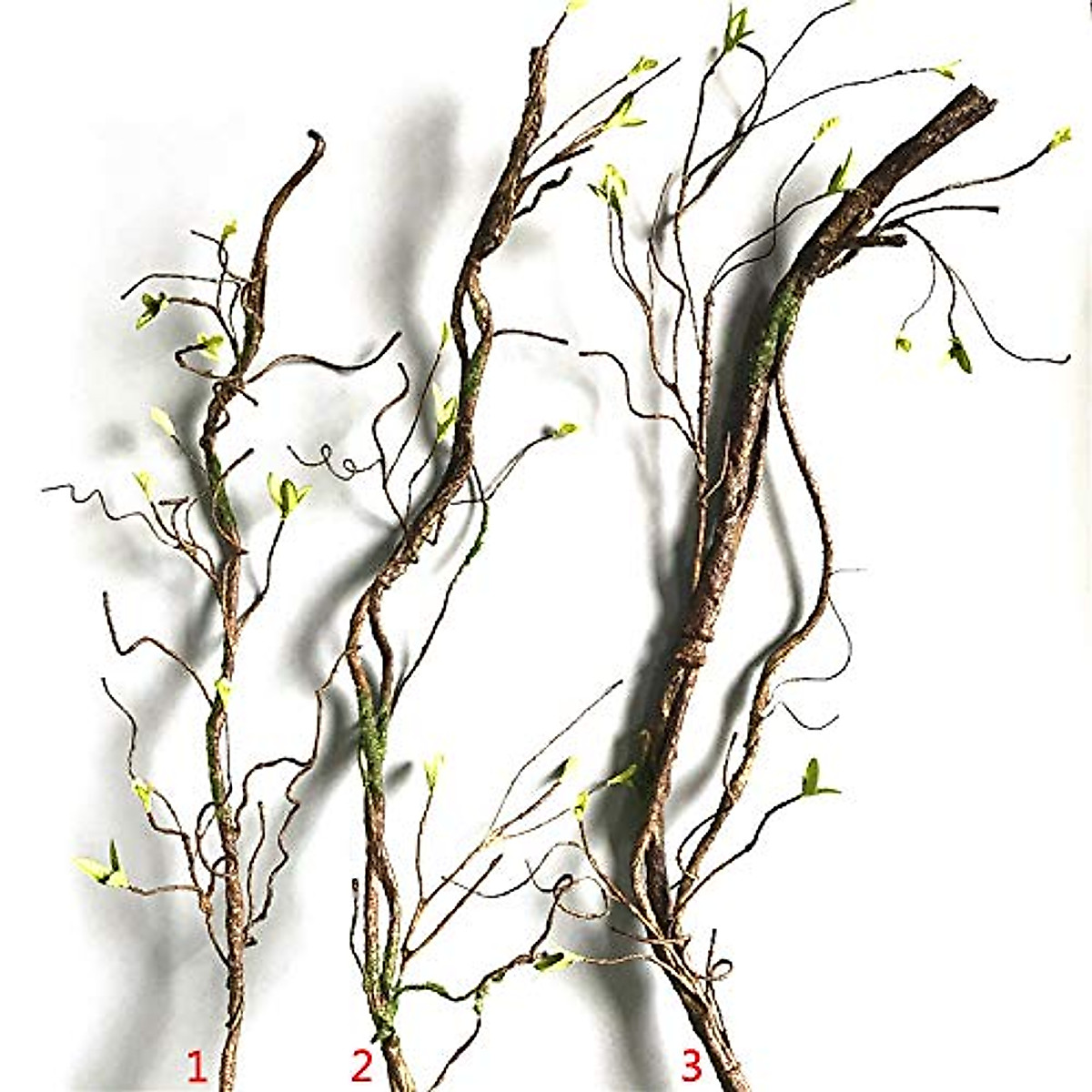GWOKWAI 3Pcs Artificial Rattan, Real Touch Fake Faux Dead Branches, Simulation Dry Tree Vines for DIY Wreath Home Wall Garden Office Garden Decoration