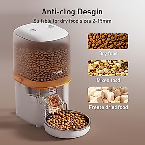 2025 Upgraded Automatic Cat Feeder - 4L Timed Auto Pet Feeder for Cat and Dog with Dry Food Dispenser, 180-day Battery Life, 1-6 Meals Per Day, 1-16 Portion, Desiccant Bag Keeps Food Fresh