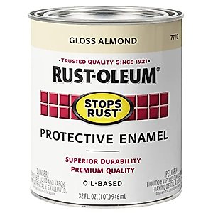Rust-Oleum 7770502 Stops Rust Brush On Paint, Quart, Gloss Almond, 1 Quarts (Pack of 1)