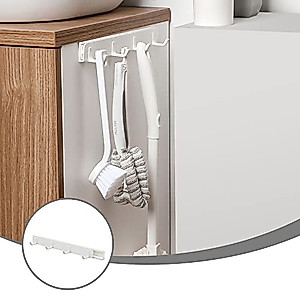 2 Pcs Wall Mounted Coat Hook Retractable Gap Self Adhesive Hook Coat Rack with 4 Hangers for Hanging Clothes Robes Towels Hats Kitchen Garage