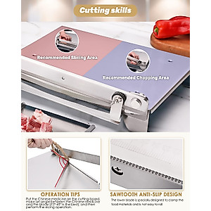 Moongiantgo Manual Frozen Meat Slicer Bone Short Rib Cutter Chicken Chopper Machine 13.5 Inch Double Blade Heavy Duty Guillotine Biltong Cutter for Korean BBQ Shabu Hot Pot (KD0288)