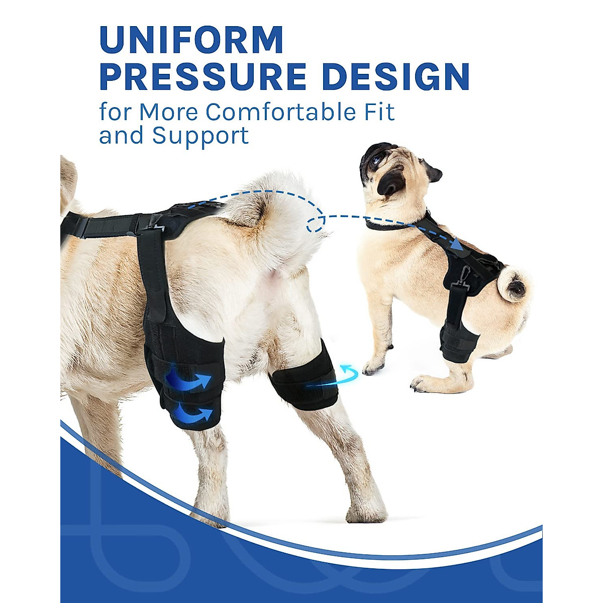 MerryMilo dog knee brace for torn acl hind leg -Upgraded Anti-Slip, Support for Cruciate Ligament Injury, Arthritis, Joint Pain, Muscle Sore, CCL Brace(Size: L, Left Leg)