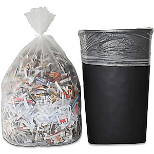 7-10 Gallon Clear Garbage Bags (110 Bags) 29" x 24" Extra Large Medium Kitchen Trash Bags Paper Shredder Bags Can Liners for Home and Office Bins, 110 ct. (Fits 7 Gal, 8 Gal, 9 Gal and 10 Gal Bins)