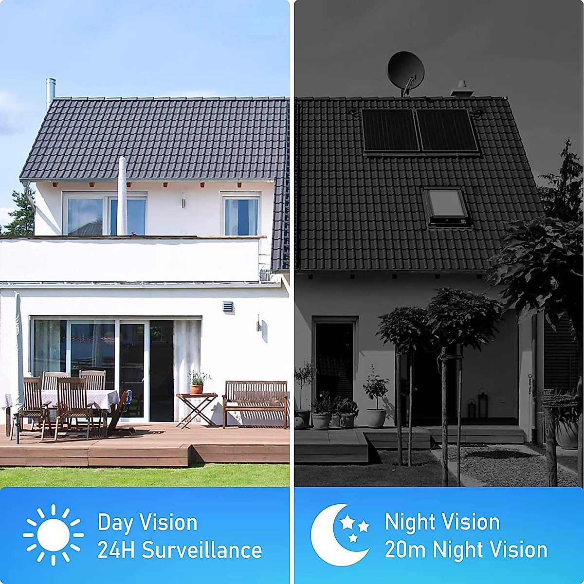 JideTech HD 5MP POE Camera Outdoor, 2592x1944P Bullet IP Security Camera with 2 Way Audio, Night Vision 65ft, Motion Detection, IP66 Waterproof, Support H.265+ Video Compression, 24/7 Recording