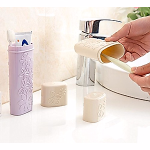 1PC Green Plastic Travel Toothbrush Multifunction Wash Cup Case/Holder/Container Portable Business Trips Handy Travel Toothpaste Storage Box
