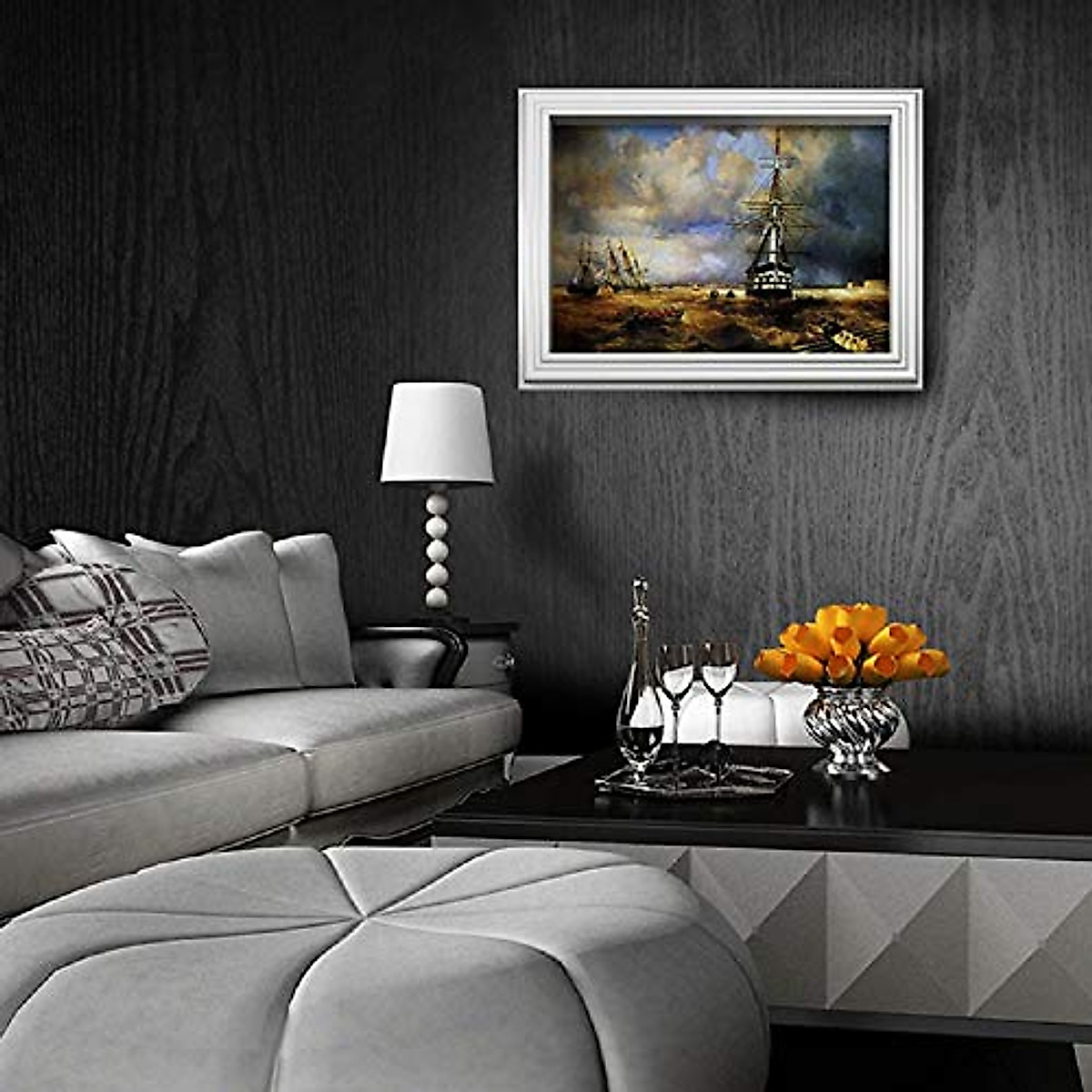 17.7"x78.7" Black Wood Grain Contact Paper Self-Adhesive Peel Stick Countertop Shelf Liner Removable Drawer Sticker Vinyl Film for Home Office Furniture