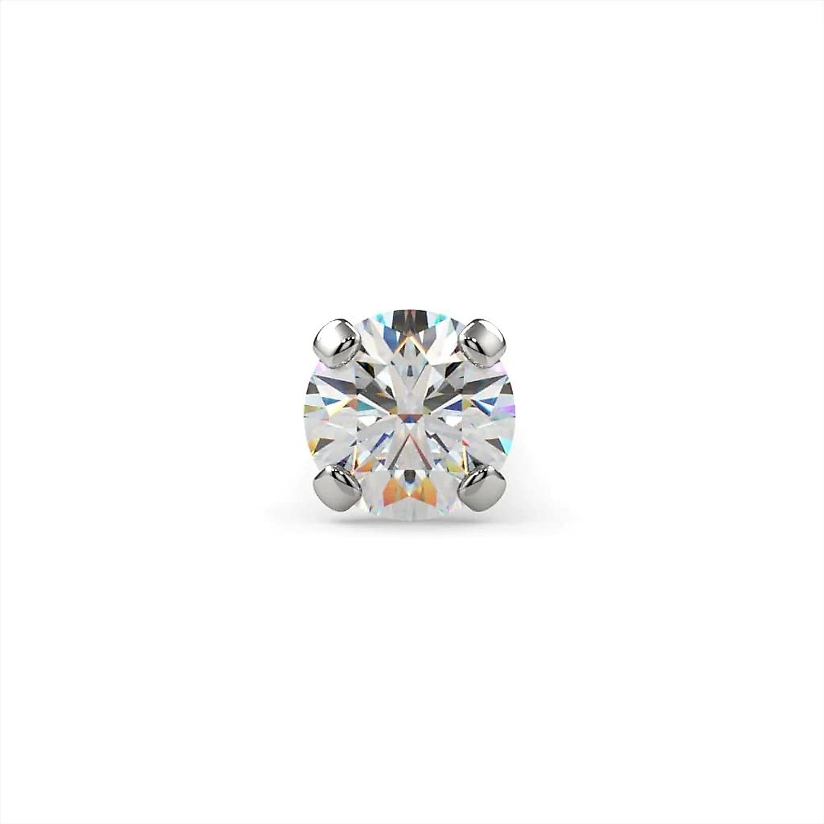 FreshTrends SI1-1.5mm (0.015 ct. tw) Diamond 14K White Gold Nose Ring Bone - 20G