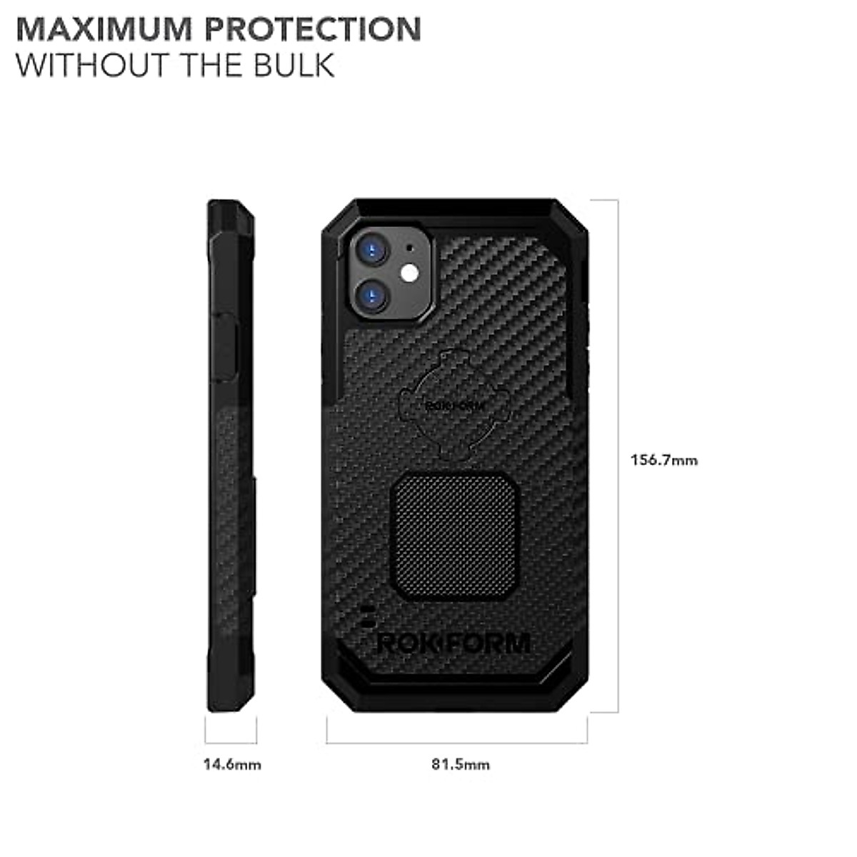 Rokform - iPhone 11 Case, Rugged Series, Magnetic Protective Apple Gear, iPhone Cover with RokLock Twist Lock, Shock Proof, Drop Tested Armor (Black)