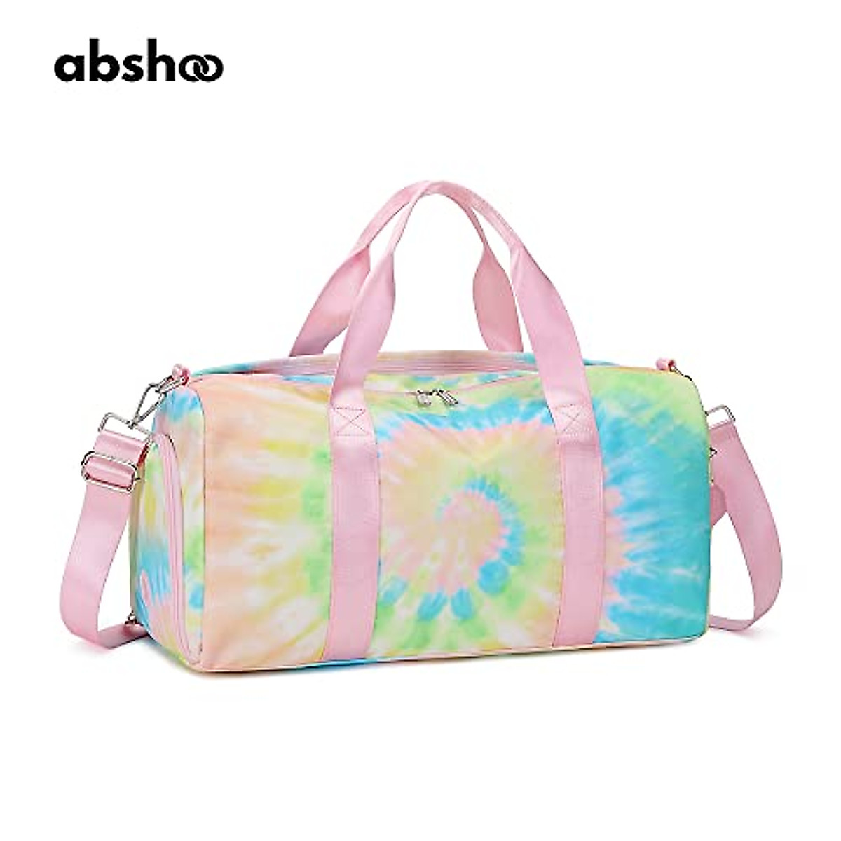 Abshoo Sports Gym Bag for Girls Teen Weekender Carry On Women Travel Duffel Bag with Shoe Compartment (Tie Dye C) Medium