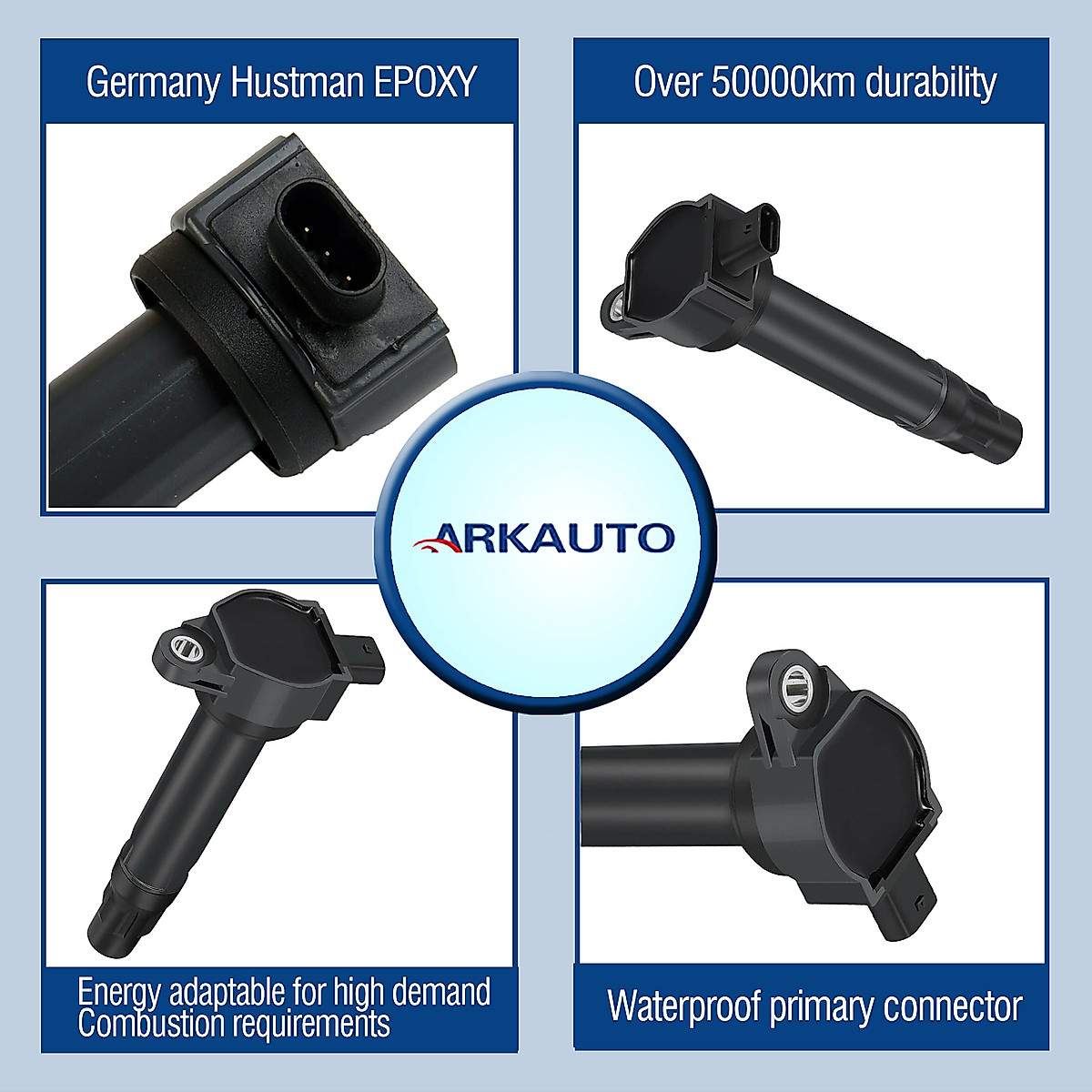 6PCS ARKAUTO IGNITION COIL ARK-IG502 UF502 04606869AB FOR Dodge Stratus Magnum Journey Grand Caravan Charger Challenger Avenger Chrysler Town & Country Sebring Cirrus 300 2.7 3.5 4.0 V6