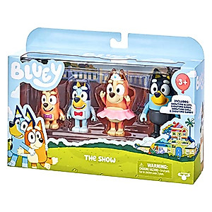 Bluey - The Show - 4-Pack, Bingo, Chilli & Bandit 2.5-3 inch Figures