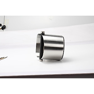 DIBTSA Espresso Knock Box, Stainless Steel Coffee Grounds Knock Box, With Removable Knock Bar and Non-Slip Rubber Base (Silver)