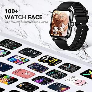 EIGIIS Smart Watch for Men 1.7" HD Waterproof Smartwatch Compatible with iPhone Samsung Android Phones Sports Fitness Tracker Watch with Heart Rate Sleep Monitor Pedometer