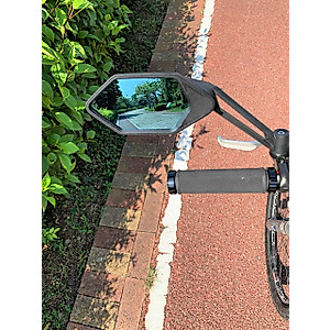 MEACHOW New Scratch Resistant Glass Lens,Handlebar Bike Mirror, Adjustable Safe Rearview Mirror, Bicycle Mirror (Blue Left Side) ME-005LB