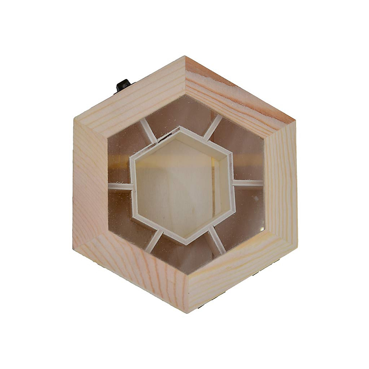 LoveinDIY Wooden Jewelry Box, Jewelry Organizer and Storage- Unfinished Wood – Hexagon Unfinished Wood with Clasp