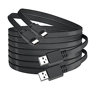 Basesailor USB A to USB-C Charger Cable 30FT 2 Pack,Long Flat Type-A 2.0 to USBC Charging Power Cord Compatible for iPhone 15 Pro Plus Max,Blink Outdoor 4,Xbox Series X/S,Switch Pro Controller 9 10