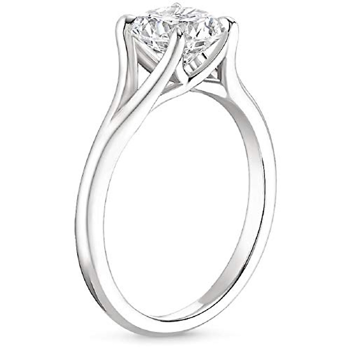 Diamondrigo Reverie Round Cut Moissanite Ring for Engagement, Wedding, Anniversary, Promise, Gift, Birthday, Gratitude (Solitaire, Divided Shank, 2.50CT, VVS1, Near Colorless) (8.5)