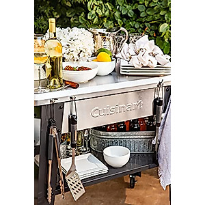 Cuisinart CPT-194 Outdoor Stainless Steel Grill Prep Table, Silver and Black