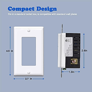 Tuya APP Smart WiFi Outlet with USB Port, 5V 2.4A USB Charger Outlet Compatible with Alexa, Google Assistant, ETL&FCC Listed, KS-15T/WU, White (2 Pack)