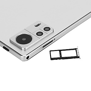 10.1 Inch Tablet, 2 in 1 USB C Charging Port Tablet Silver 2.4G 5G WiFi 100-240V for Android 12 for Reading (US Plug)