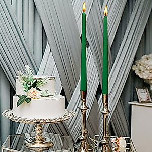 10 inch Green Taper Candles-Set of 4 Taper Candles -Dripless and Smokeless,Tall Candlesticks, Home Dinner, Party, Wedding, Halloween, Churches,Christmas Candles(10 inch, Green)