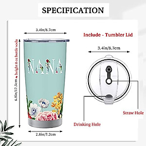 Waldeal Gifts for Nana, Grandma Tumbler From Grandchildren, 20 Oz Thermal Tumbler with Flip Lid, Mothers Day Birthday Christmas Gift for Gigi, Grandma Again, New Gigi