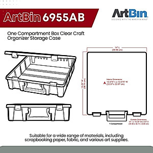 ArtBin 6955AB Super Satchel 1-Compartment Box, Translucent Clear