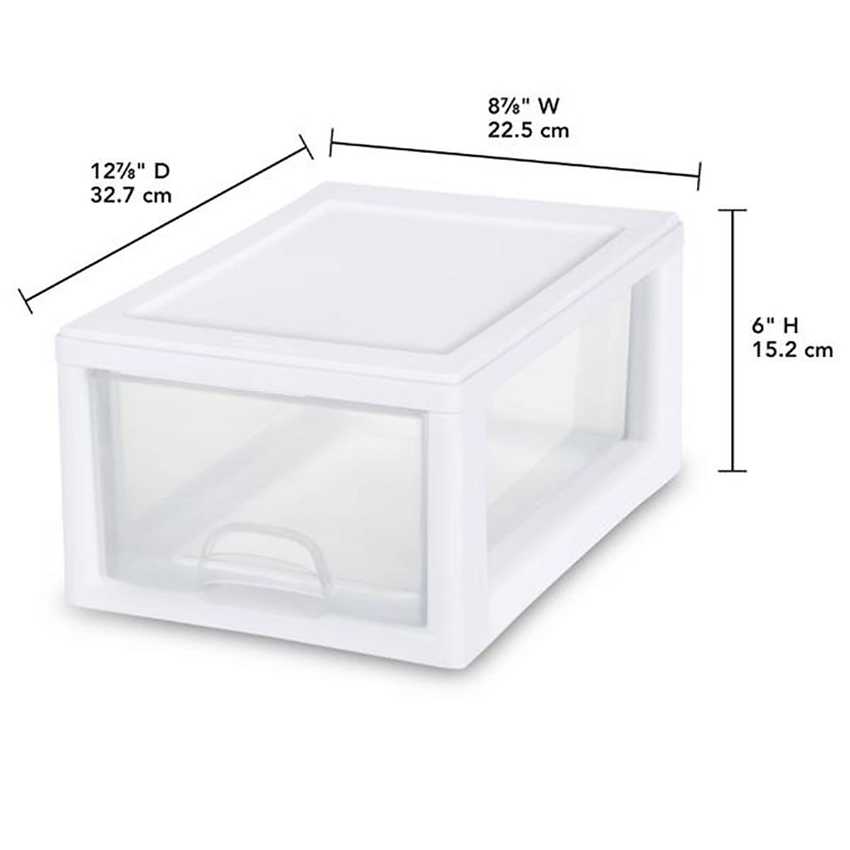 Sterilite 24-Pack Plastic Storage Drawers, Stackable Drawer Organizer Bins, Clear, 6 Qt