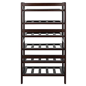 Winsome Silvi Wine Storage, 21.49" W x 38.5" H x 11.54" D, Antique Walnut