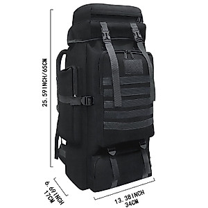 Wesoke 80L 100 liters Camping Hiking Backpack Men, Extra Large Waterproof Molle Rucksack Oversized Travel Daypack for Touring