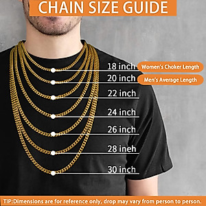 Jewlpire Gold Chain for Men, 6mm Men's Necklaces Cuban Link Chain for Men 18K Gold Plated Mens Gold Chain 20 Inch