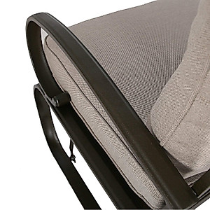 PATIO TREE Outdoor Patio Glider Bench Loveseat - Cushioned 2 Person Rocking Seating Swing Chair for Patio, Beige