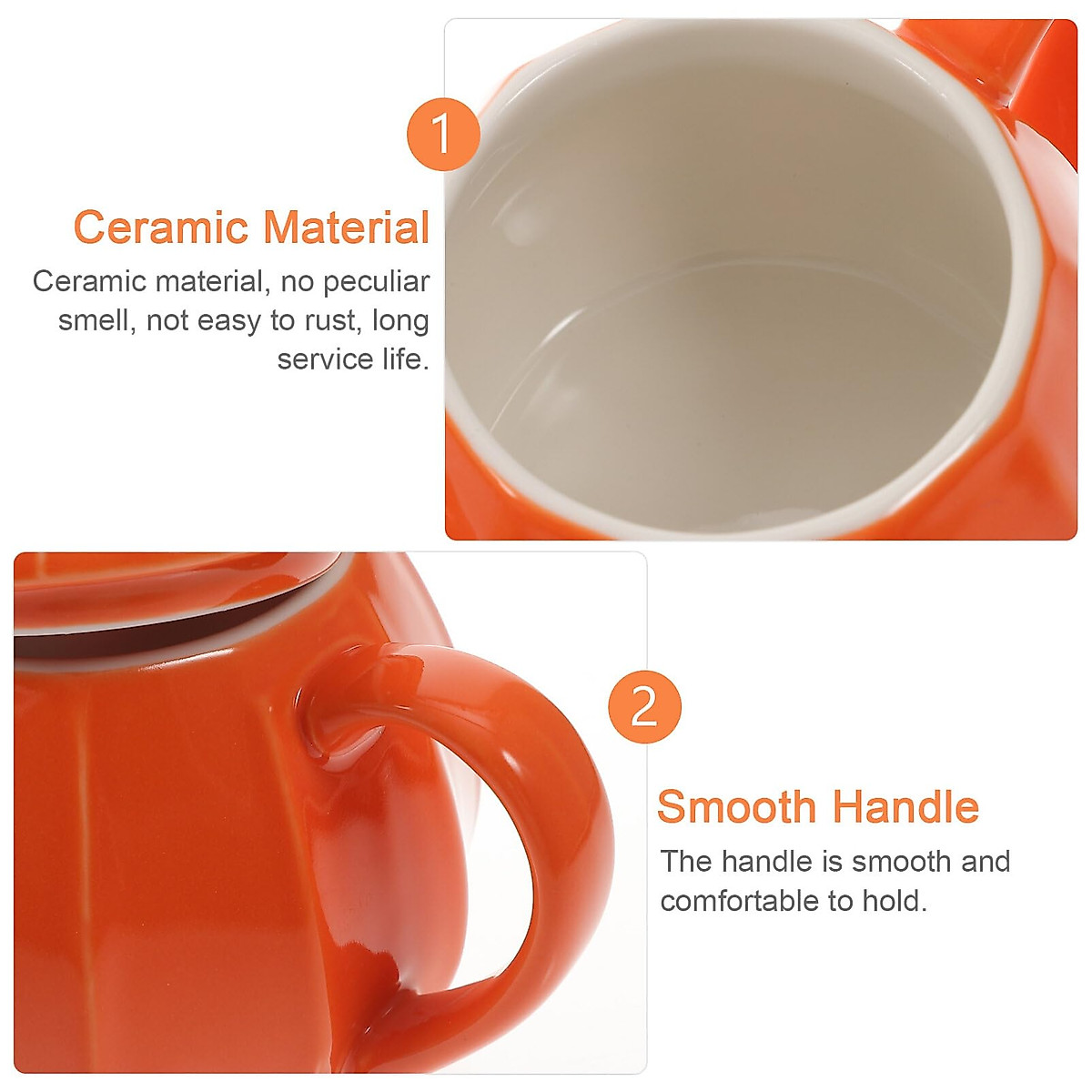 Halloween Pumpkin Mug with Lid, Ceramic Halloween Pumpkin Shaped Cup, Halloween Coffee Mug Milk Cup with Lid for Christmas Birthday Women Wife Mom Girl Boy Teacher Friends (Orange)