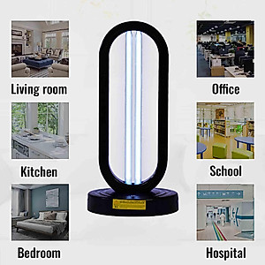 Uvo Lamp - Home Disinfection Device, Haloclean UV Bed Bugs, UV Light Sanitizer Wand, Ultraviolet Light with 3- Speed Timing and Remote Control, 38w 110v UV Lamp (Black*2)