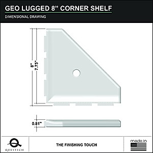Questech Décor 8 Inch Corner Shower Shelf and 5 Inch Shower Caddy Foot Rest, Geo Lugged Back for New Construction, Wall Mounted Bathroom Shower Organizer, Oil Rubbed Bronze