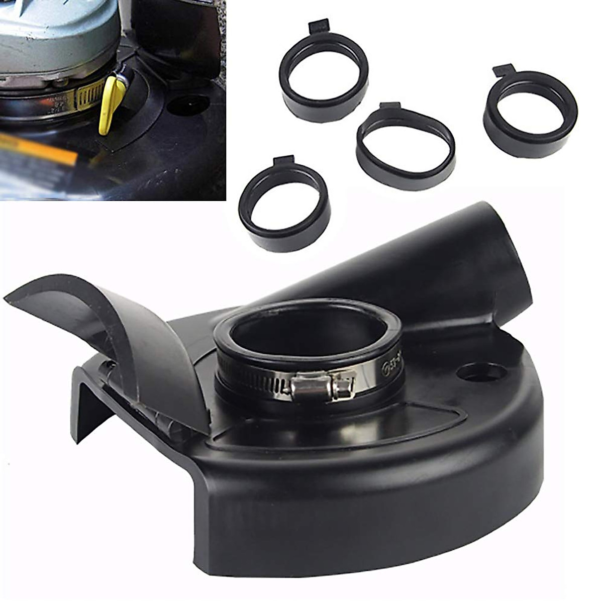 Dust Shroud for 7 Inch Angle Grinder, Universal Grinder Dust Shroud, 7 Angle Grinder Vacuum Attachments Surface Grinding Dust Shroud Black Dust Cover