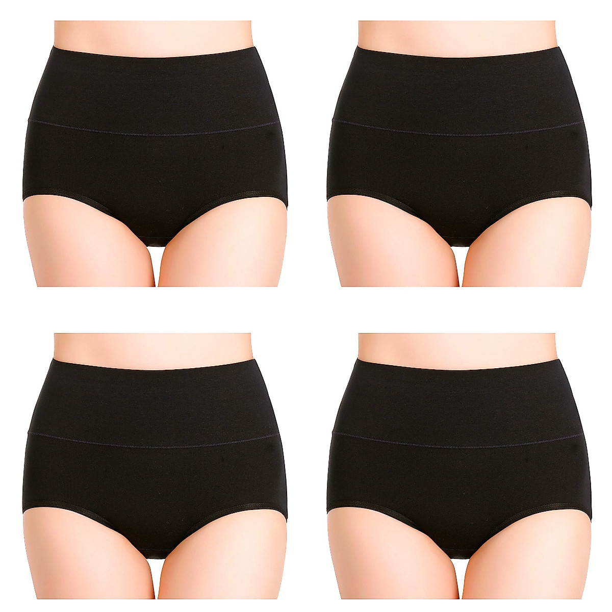 cauniss Cotton Panties High Waisted C Section Recovery Postpartum Soft Full Coverage Underwear for Women(7 Pack) (Black, Large, l)