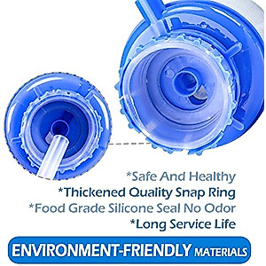 Qulable Manual Water Pump, Portable Water Jug Dispenser, BPA Free, 5 Gallon Water Pump with Cap Fits Most 2-6 Gallon Water Coolers for Camping, Sports, Family, School, Office