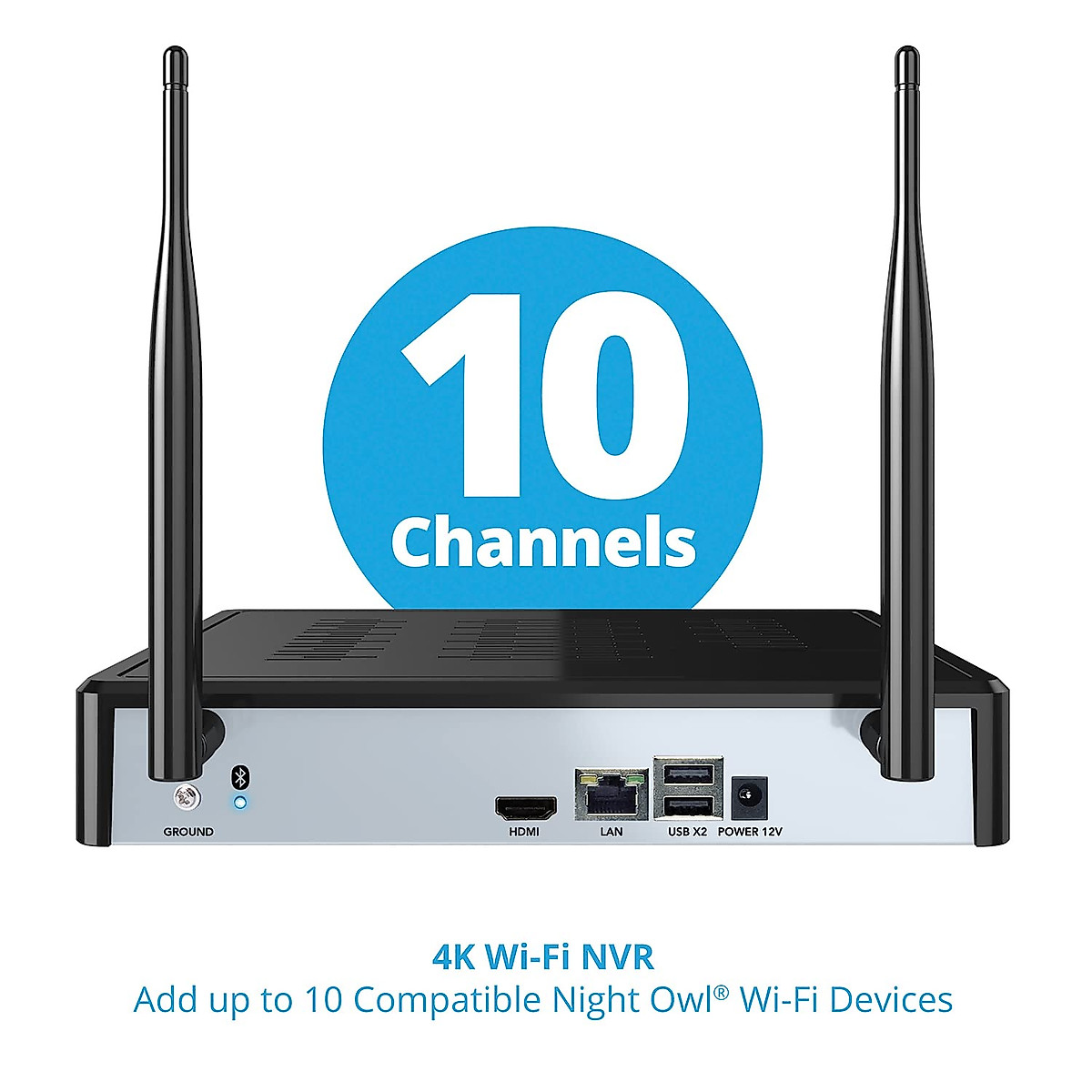 Night Owl Sp, Llc Night Owl 10 Channel Bluetooth Video Home Security Camera System with (4) Wi-Fi IP 4K HD Indoor/Outdoor Spotlight Cameras 2-Way Audio and 1TB Hard Drive, BTWN8-4L1