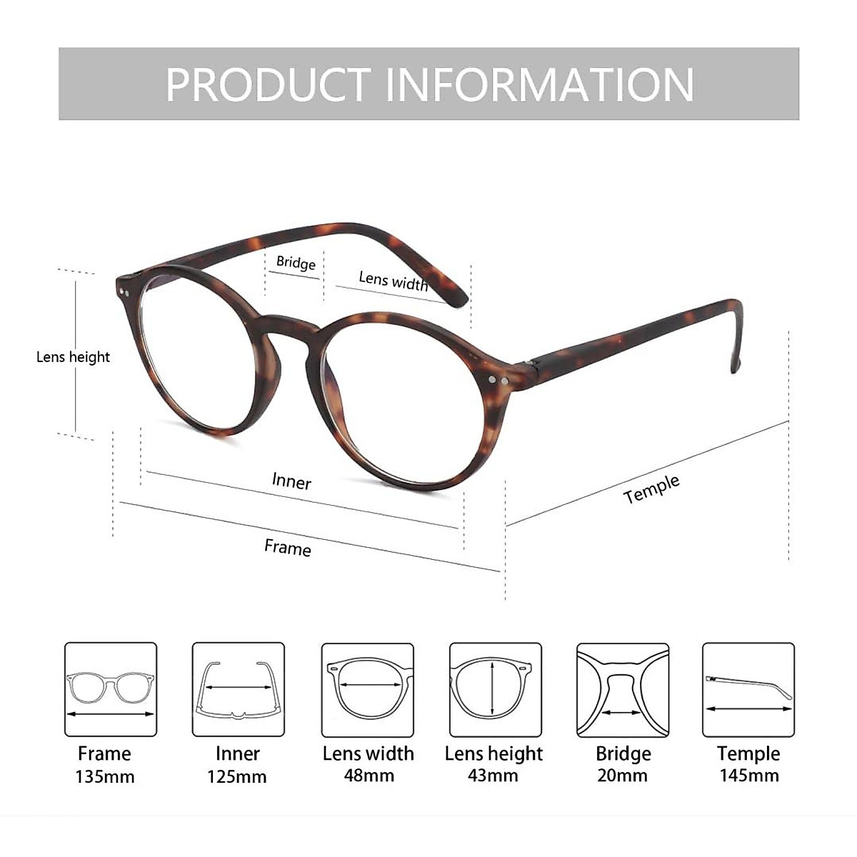 BLUEMOKY Reading Glasses for Women Men, Blue Light Blocking Glasses 2 Pack, Computer Readers, Spring Hinge(2.50x)