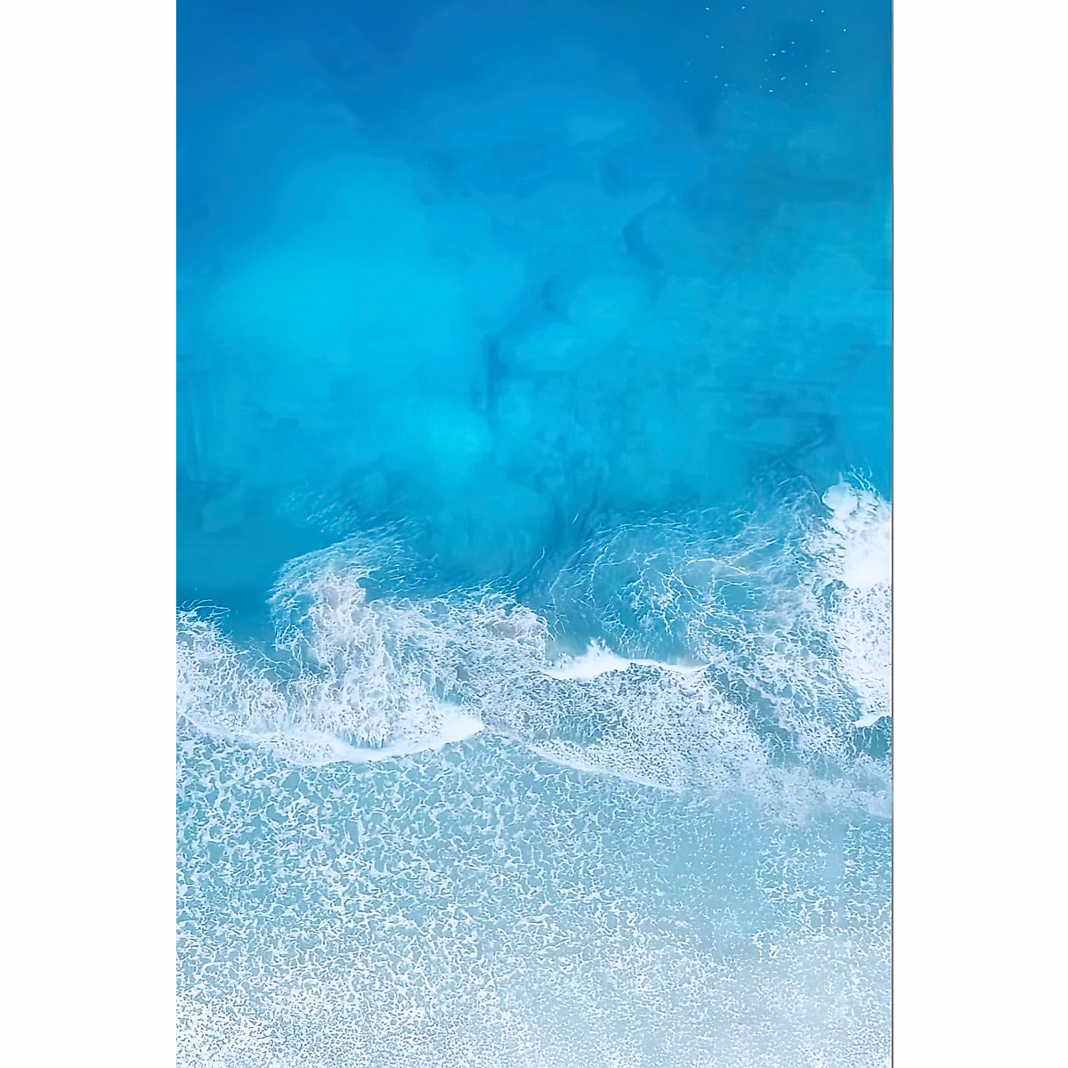 BSIKIE Summer Ocean Beach Theme Area Rug, Blue Water Waves Indoor Non Slip Throw Accent Rug, Machine Washable Breathable Durable Carpet for Room Sofa Living Room Home Decor - 6 ft x 9 ft, Style-18