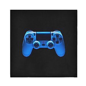 Oyihfvs Video Game Joystick Gamepad in Blue Neon Lights Isolated on Black Cloth Napkin Set of 1,Dinner Napkins Reusable Table Napkin Washable Polyester Fabric for Cocktail Party Holiday Wedding Home
