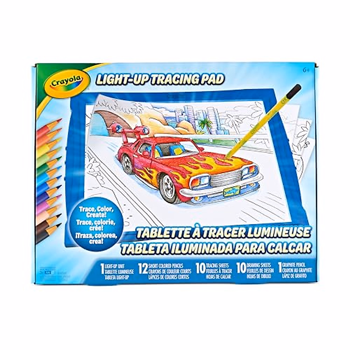 Crayola Light Up Tracing Pad - Blue, Tracing Light Box for Kids, Drawing Pad, Toys for Kids, Gift for Boys & Girls, Ages 6, 7, 8
