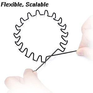 COSHONWOL 4 Pack Metal Headbands for Women Men, Fashion Unisex Black Hairband Spring Wave Sports Headwear Hair Hoop Hair Accessories