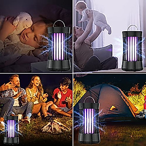 AICase Portable USB Electronic Rechargeable Mosquito Fly Killer Lamp/Bug Zapper for Summer Trip,Outdoor Camping,Patio,Home and Garden,Fly Trap Indoor,Moth Trap/Bug Killer/Insect Killer Light(Black)