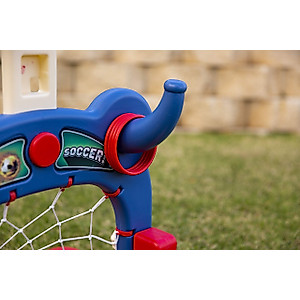 Dazmers 3-in-1 Kids Sports Playset - Basketball Hoop, Soccer Goal, and Ring Toss Game - Ideal Indoor and Outdoor Fun for Energetic Kids - Promotes Physical Activity for Toddlers - 18.5 x 6 x 21.75