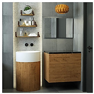 FARWIX Wall Shelves for Room Decor，Rustic Wood Floating Shelves, Wall Mounted Shelf Hanging Shelving for Living Room, Bathroom, Kitchen Wall Storage，Set of 3 Wall Shelf for Plants, Books