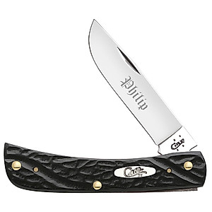 Personalized Case Rough Black Sod Buster JR Pocket Knife - Free Laser Engraving