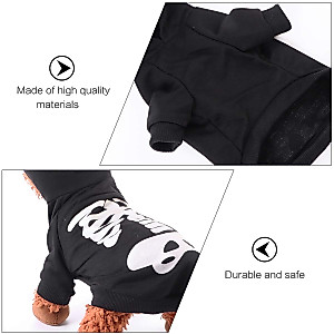 ULTECHNOVO Boys Costumes Halloween Dog Hoodie Glow in The Dark- Skeleton Dog Costumes- Flexible Ghost Jumpsuit Pet Clothing for Small Medium Large Dogs Cats Plain Hoodies